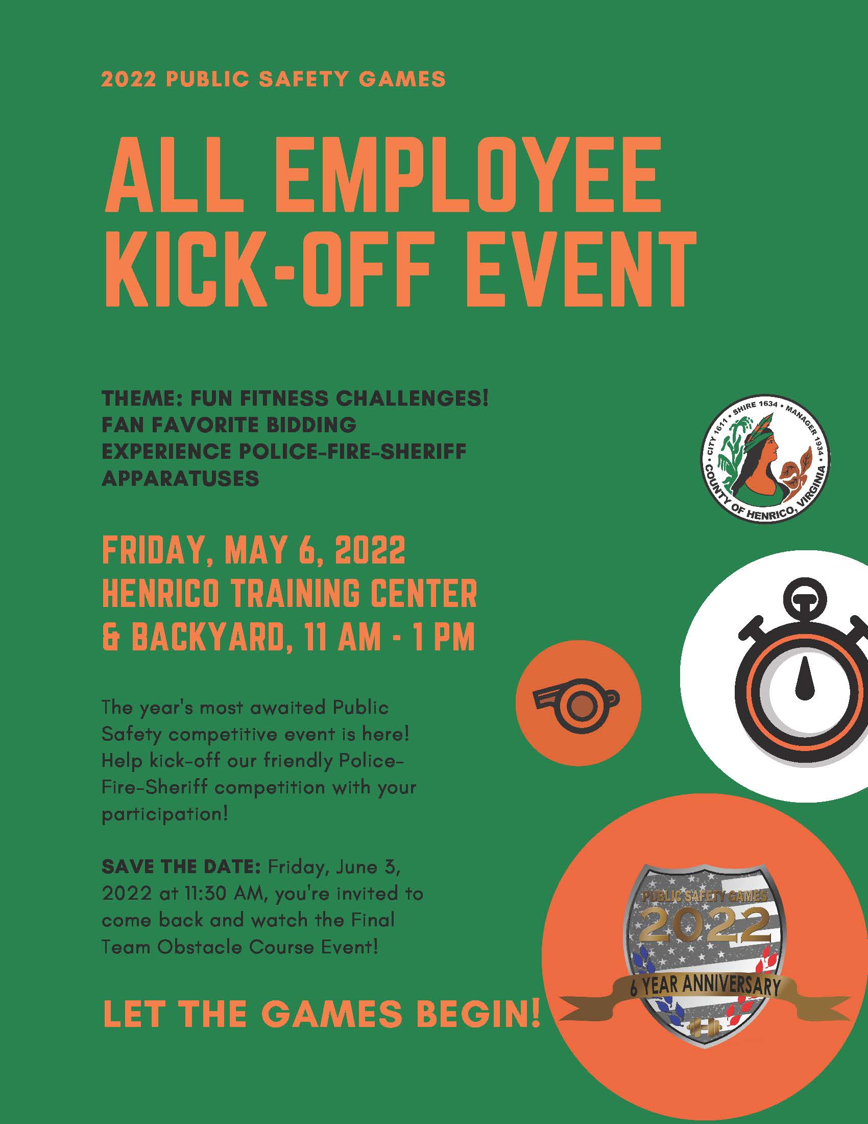 All Employee Public Safety Games Kickoff Event - Henrico HR